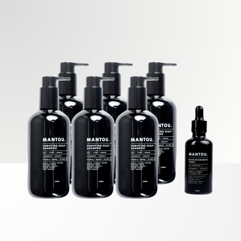 Purifying scalp shampoo set of 6 + 1 | MANTOU.